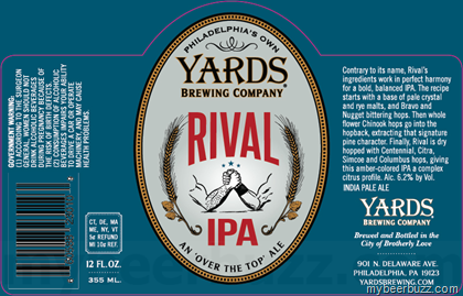 YARDS RIVAL IPA / 12 OZ NR / 6PK | Rt 19 Beer and Toro